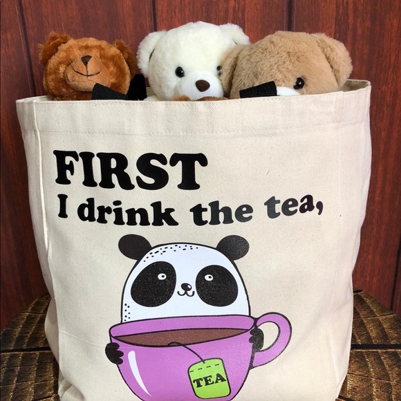 Bags | Personalized Tea Theme Tote Bag | Poshmark